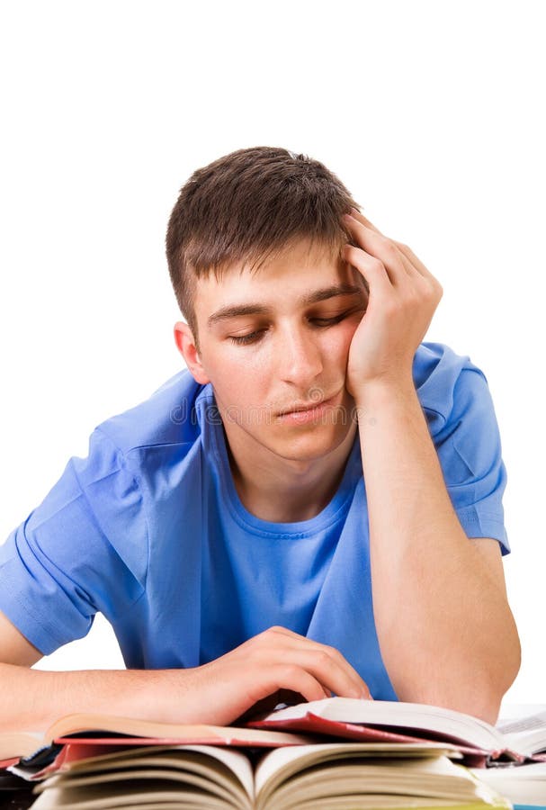 Sad Student with a Book stock image. Image of adolescent - 159749837