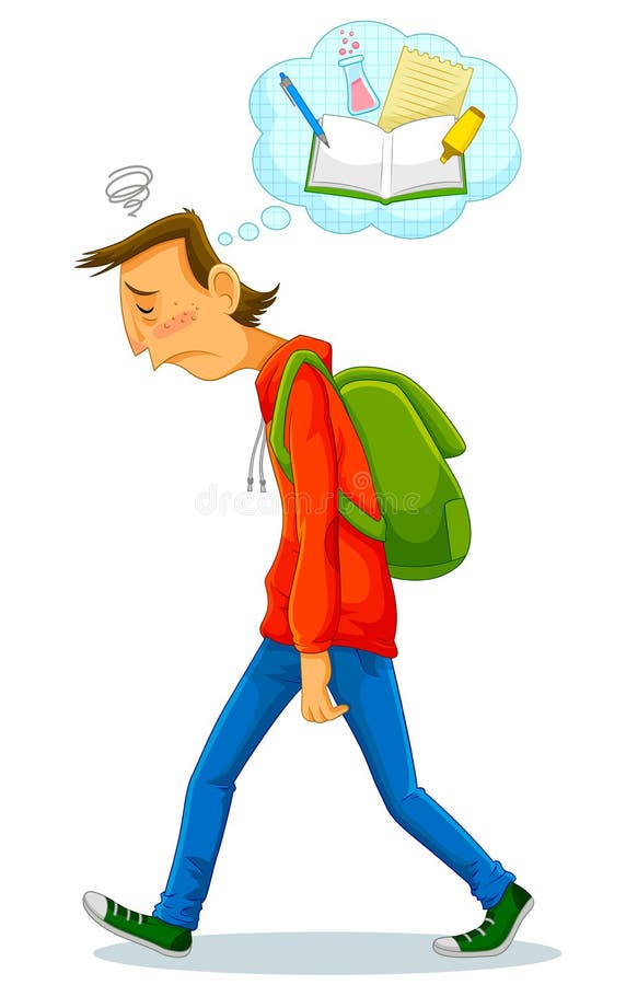 Sad student stock vector. Illustration of depression - 58055905