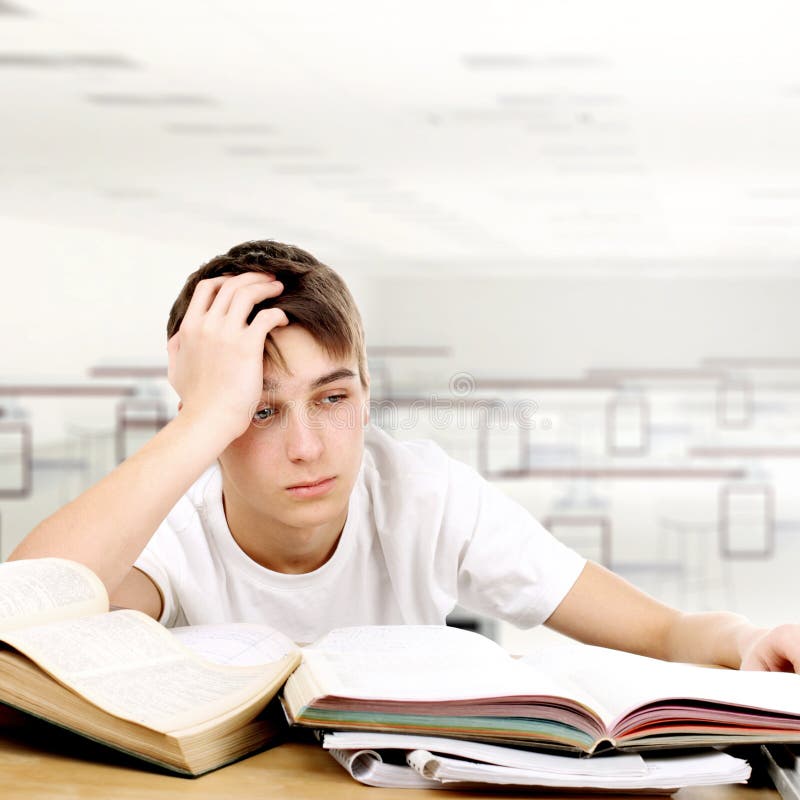 Sad Student stock image. Image of overwork, jaded, hands - 40167411