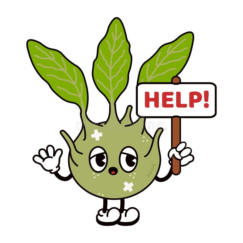 Sad Suffering Sick Cute Brussels Sprouts Asks for Help Character ...