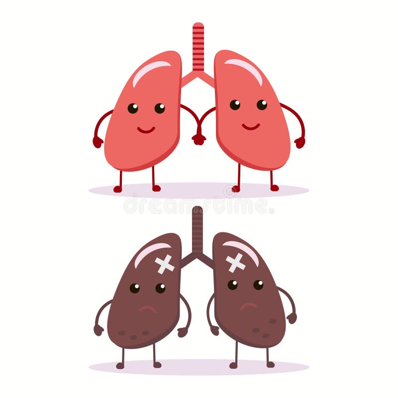 Sad Suffering Sick Cute and Healthy Happy Smiling Lungs Character ... Sad Suffering Sick Cute and Healthy Happy Smiling Lungs Character ...