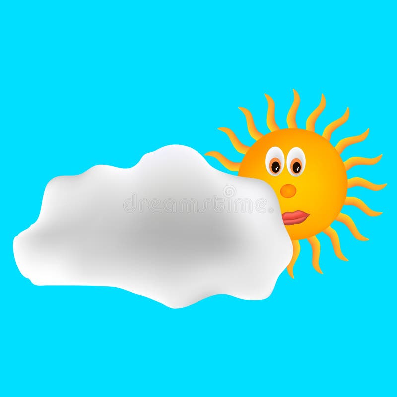 Sad the Sun is Near the Clouds Stock Vector - Illustration of vector ...