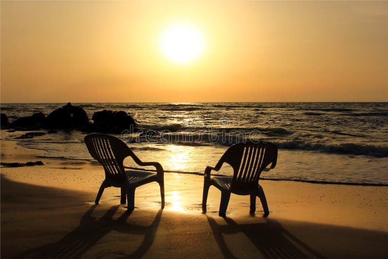 Sad sunset on the beach stock image. Image of relax, blue - 25266991