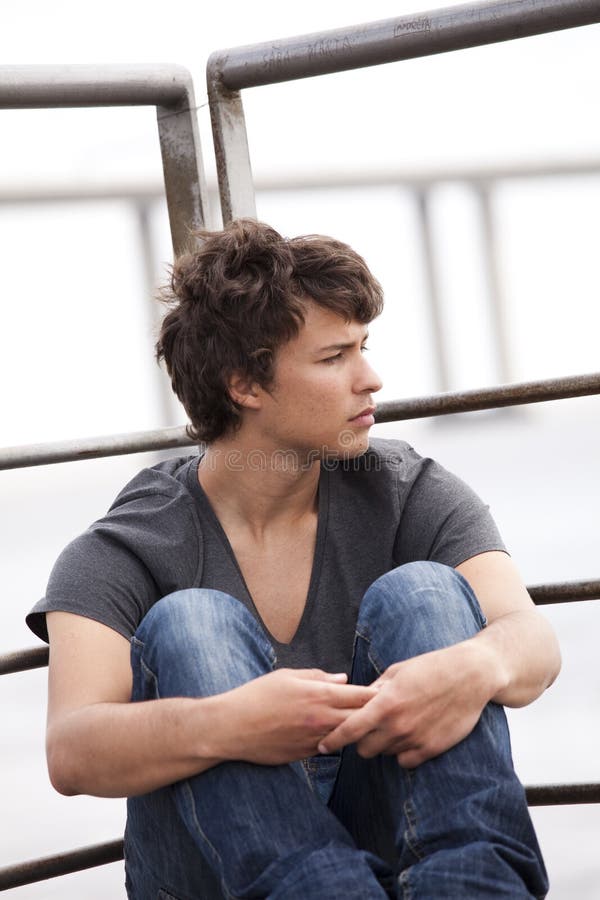 Sad Teenager stock image. Image of looking, person, outside - 14325053