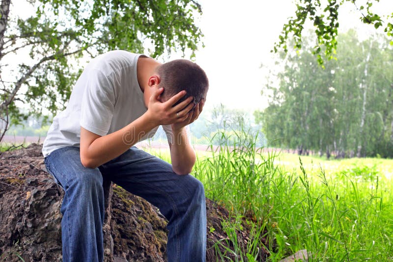 Sad teenager stock image. Image of male, handsome, lonely - 20157369