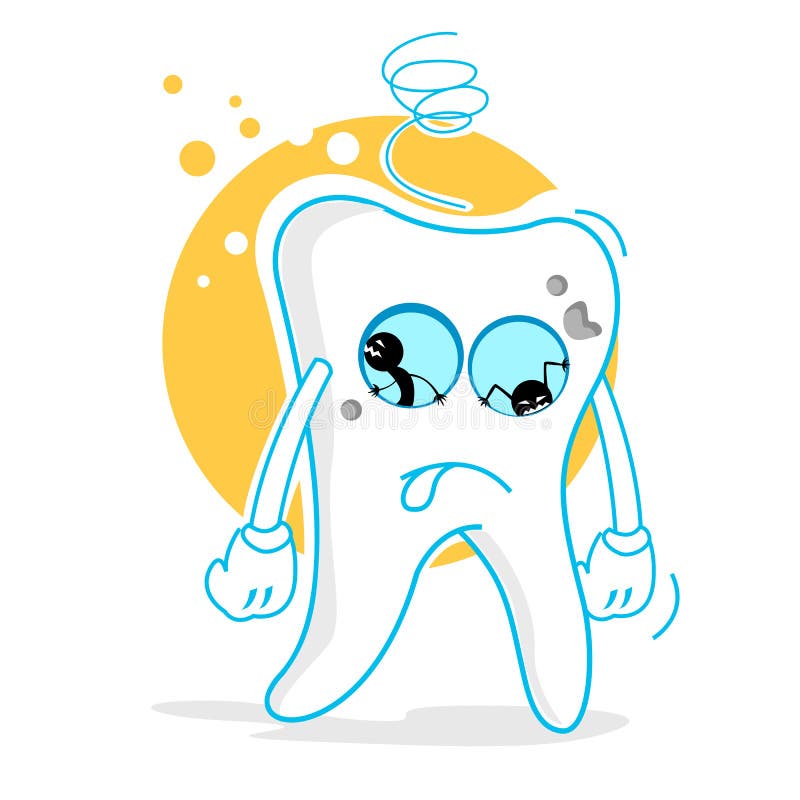 Sad teeth stock illustration. Illustration of mouth, body - 17557709
