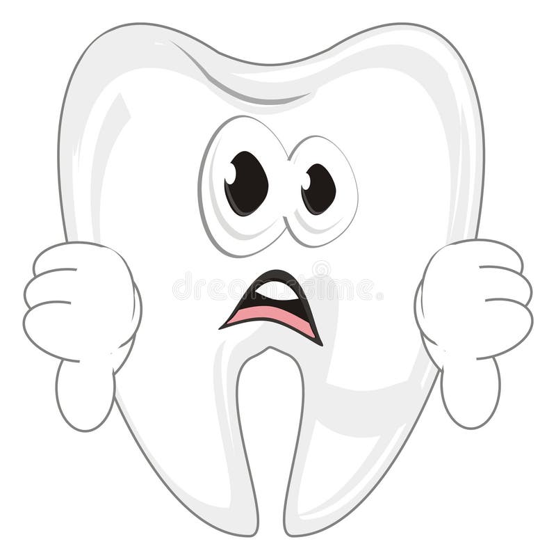 Sad teeth with gesture stock illustration. Illustration of teeth ...