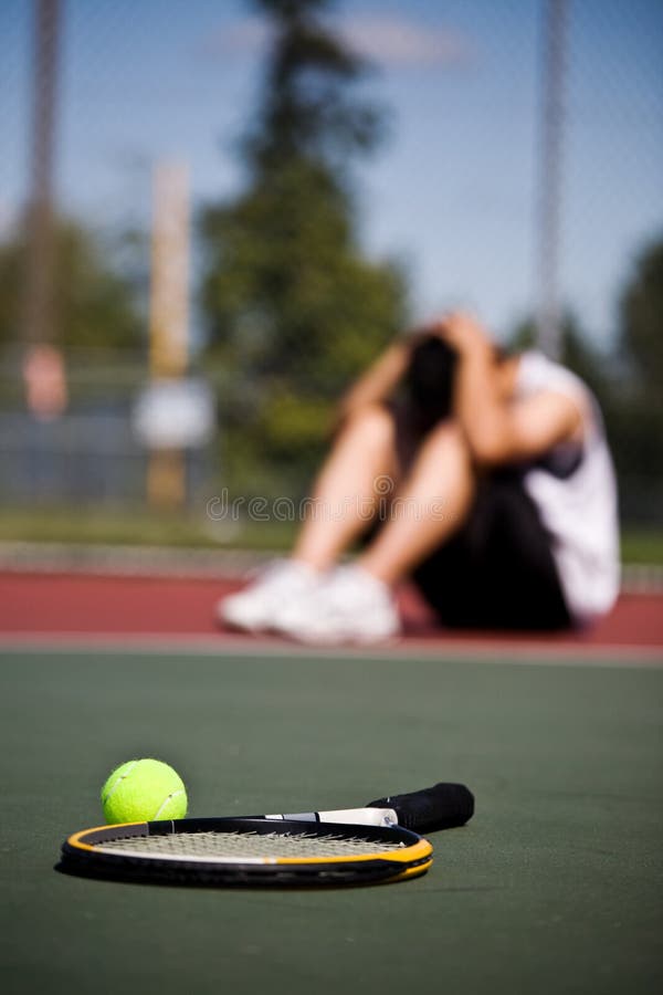 Sad Tennis Player after Defeat Stock Photo - Image of competition ...