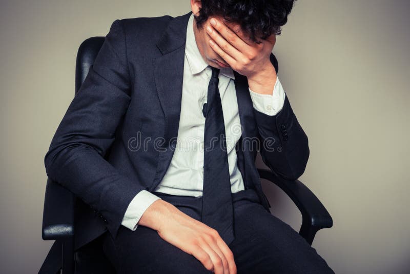 Sad and tired businessman stock photo. Image of stress - 39745982