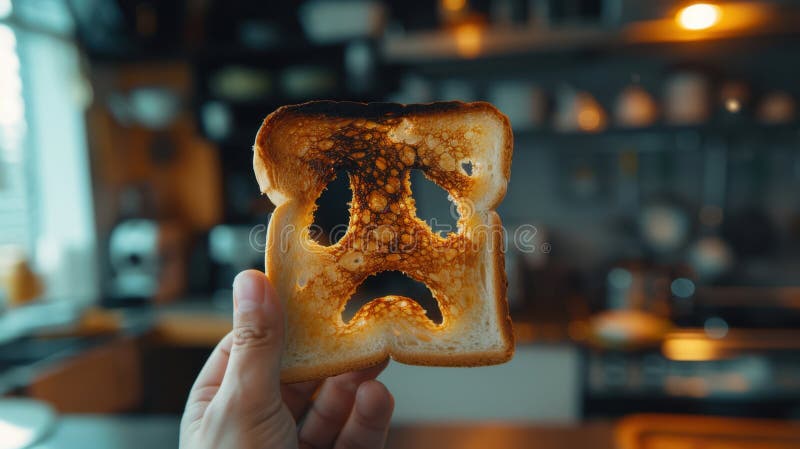 The Sad Toast Face.AI Generated Image Stock Image - Image of creative ...