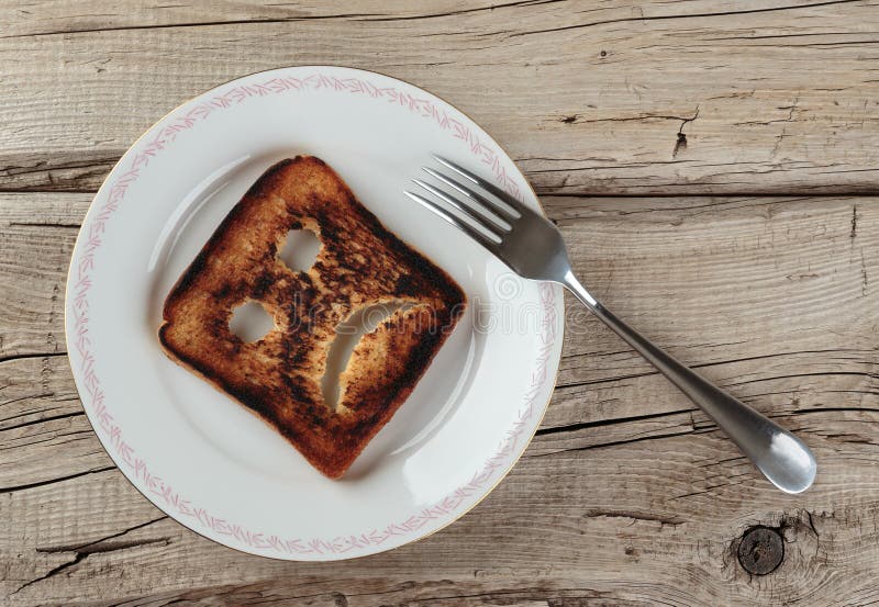 Sad toast on an old wooden stock image. Image of single - 63619855