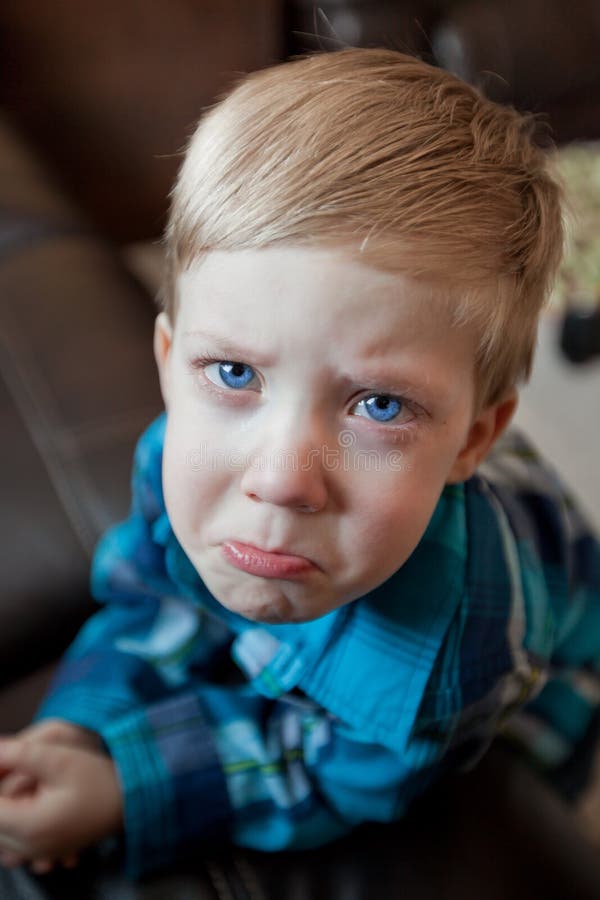Sad Toddler Boy with Blue Eyes Stock Image - Image of neglect ...