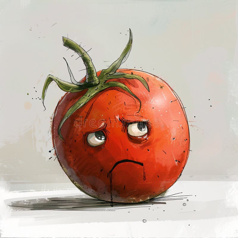 A Sad Tomato Depicts Emotional Expressionized Artwork in a Light ...