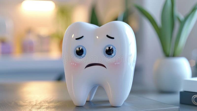 Sad tooth cartoon stock illustration. Illustration of child - 340368828
