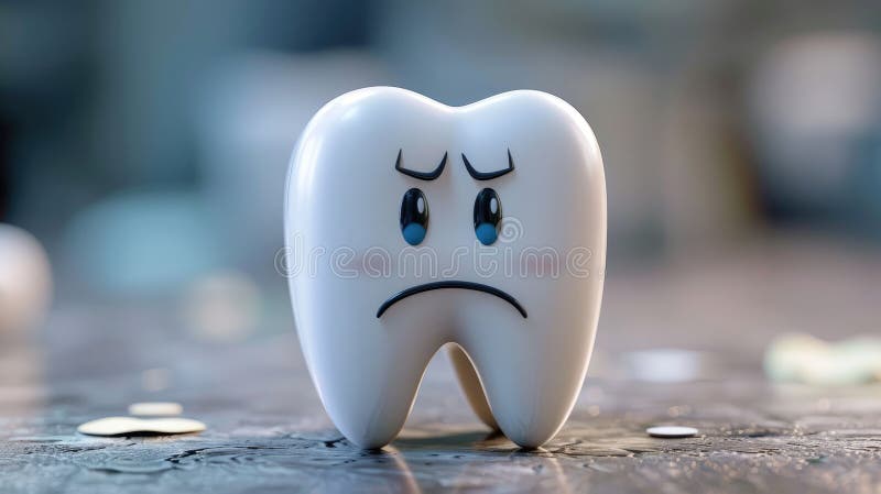 Sad Tooth Cartoon, People and Health. Stock Illustration - Illustration ...