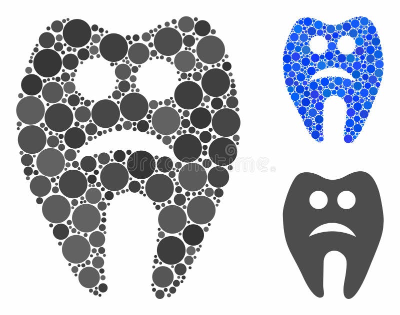 Sad Tooth Composition Icon of Round Dots Stock Vector - Illustration of ...