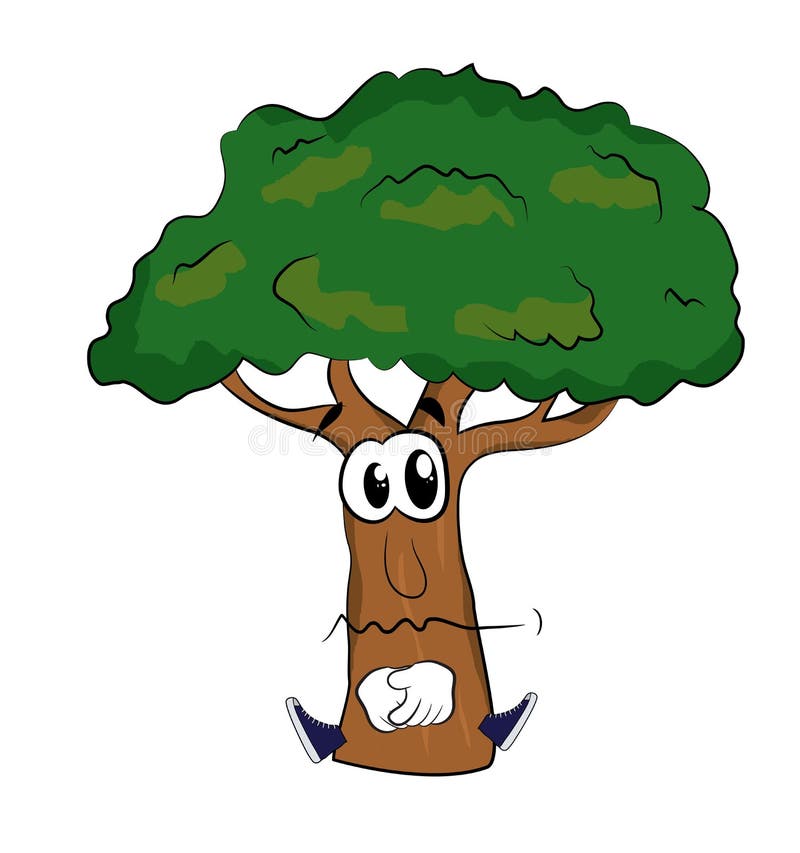Sad tree cartoon stock illustration. Illustration of vecor - 47957822