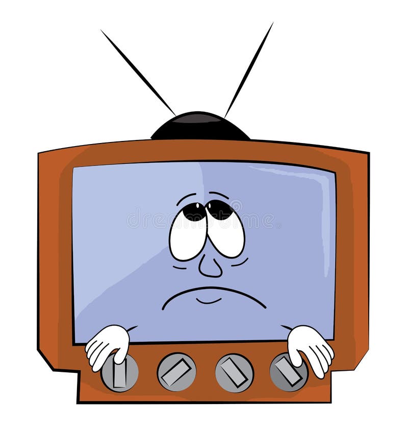 Sad Tv stock illustration. Illustration of funny, brown - 33285987