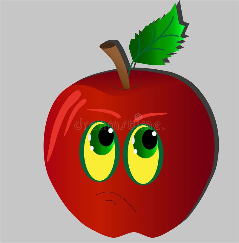 Sad Unhappy Red Apple Stock Illustrations – 24 Sad Unhappy Red Apple ...