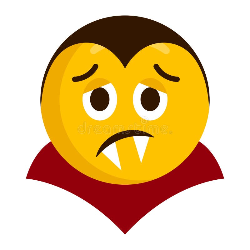 Sad vampire emoji icon stock vector. Illustration of cheerful - 117273678