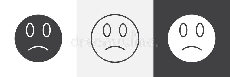 Sad vecor icon set stock vector. Illustration of symbol - 340694820