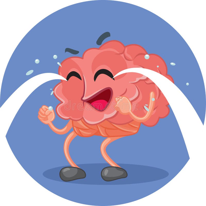 Sad Vector Brain Character Feeling Sad and Crying Stock Vector ...