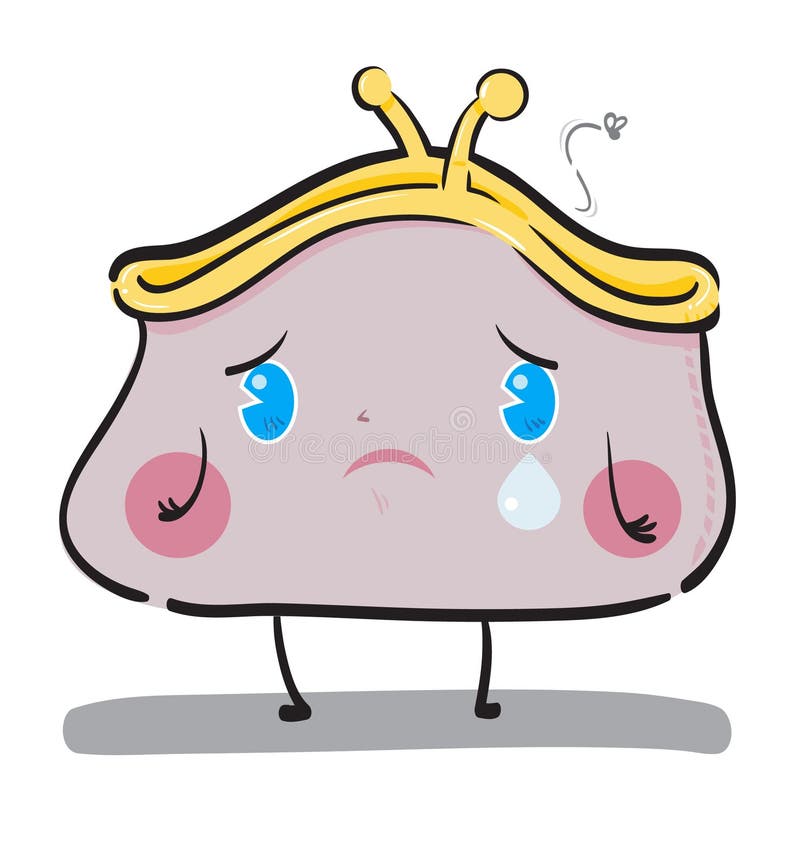 Sad wallet stock illustration. Illustration of debt, financial - 24731621