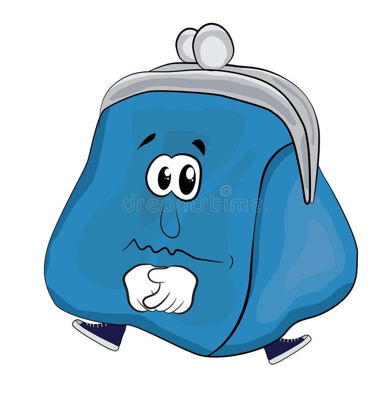 Sad wallet cartoon stock illustration. Illustration of cartoon - 44307050