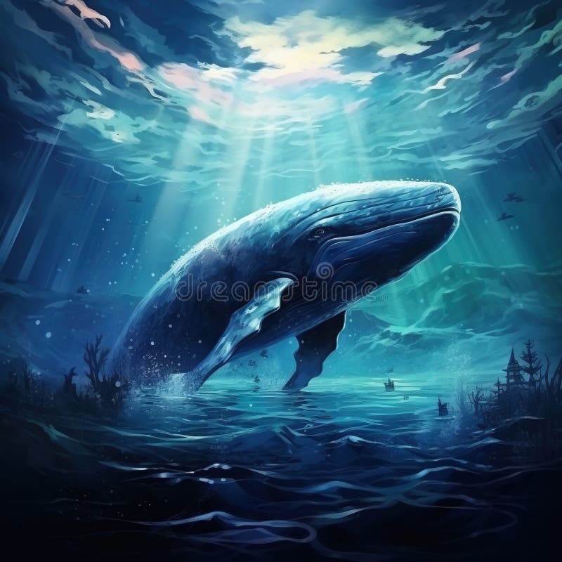 The sad whale stock illustration. Illustration of wildlife - 294977511
