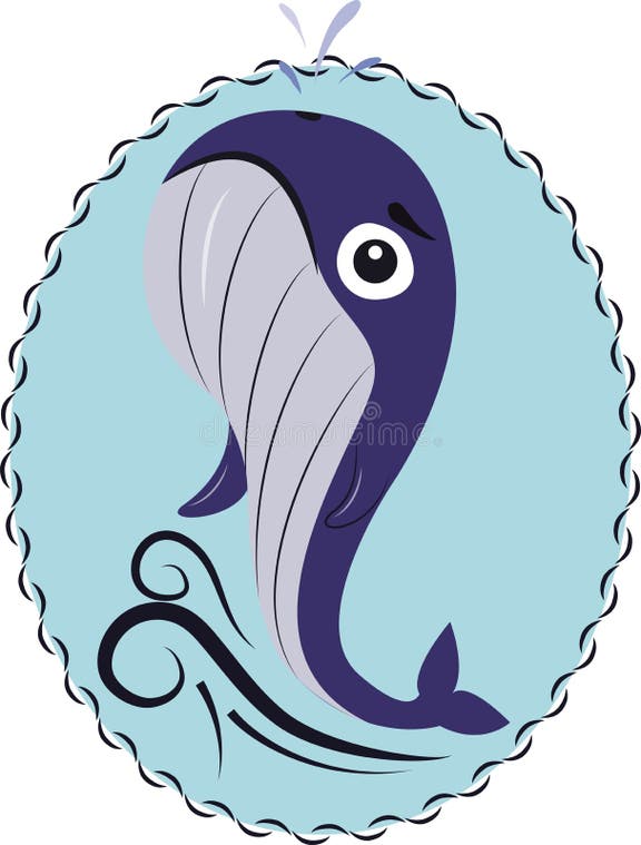 Sad whale stock vector. Illustration of water, brine - 58581716