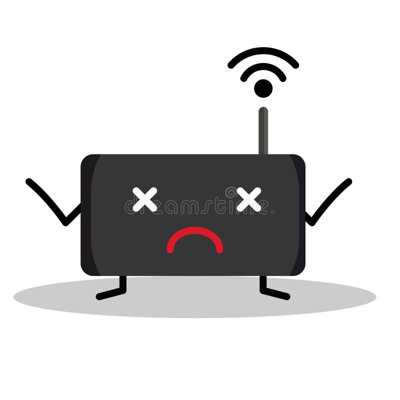 Happy Router cartoon stock illustration. Illustration of isolated ...