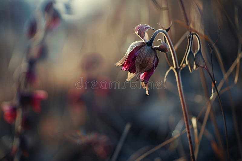 Sad withered dry flower stock illustration. Illustration of garden ...
