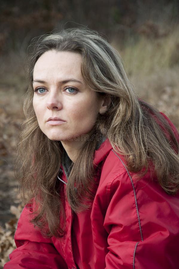 Sad woman stock image. Image of casual, relaxing, depressed - 12862623