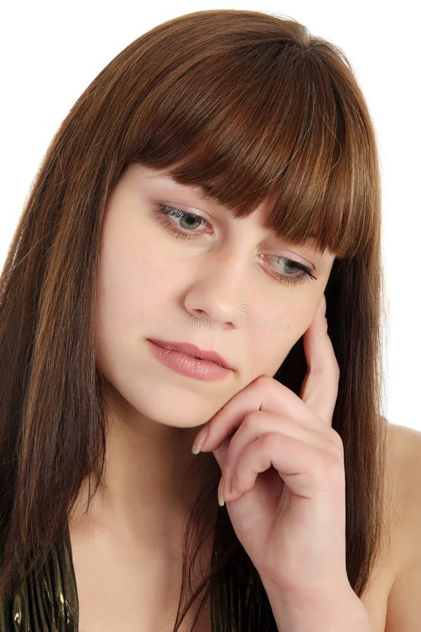 Young Woman with Sad Expression Stock Photo - Image of sadness ...