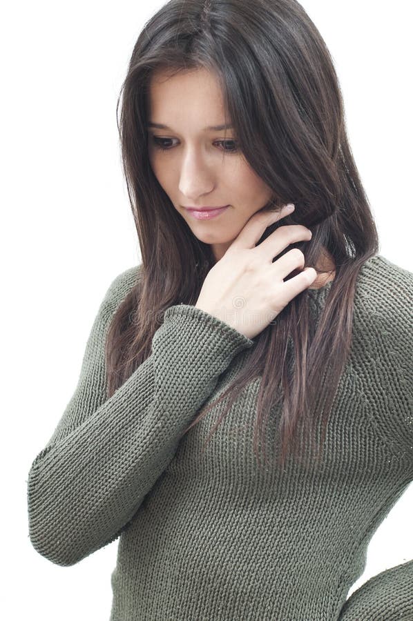Portrait of a Young Woman Sad Expression Stock Photo - Image of moods ...