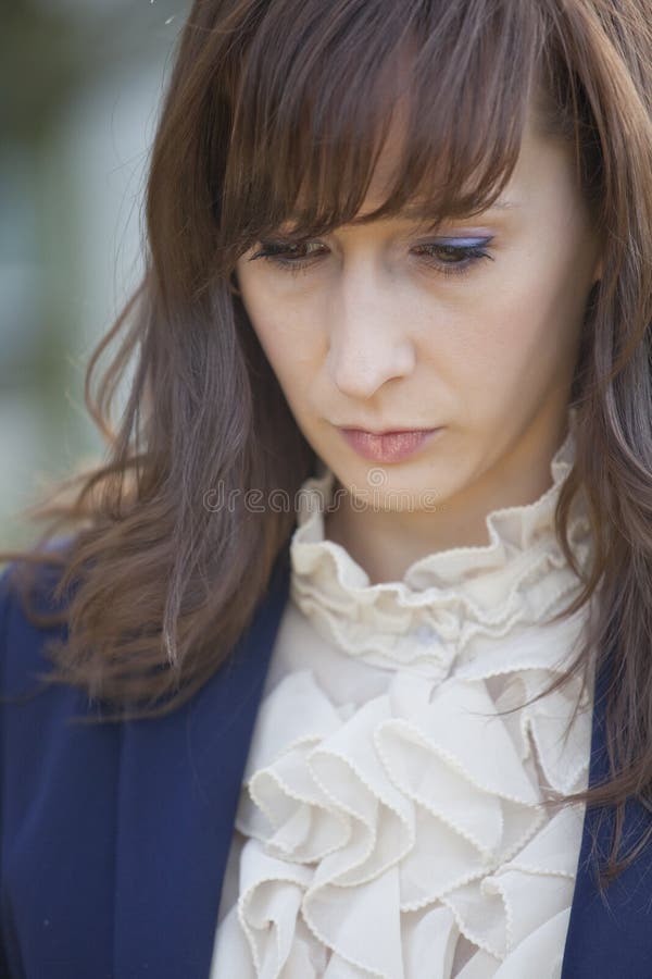 Sad woman stock photo. Image of serious, beautiful, depressed - 18932550