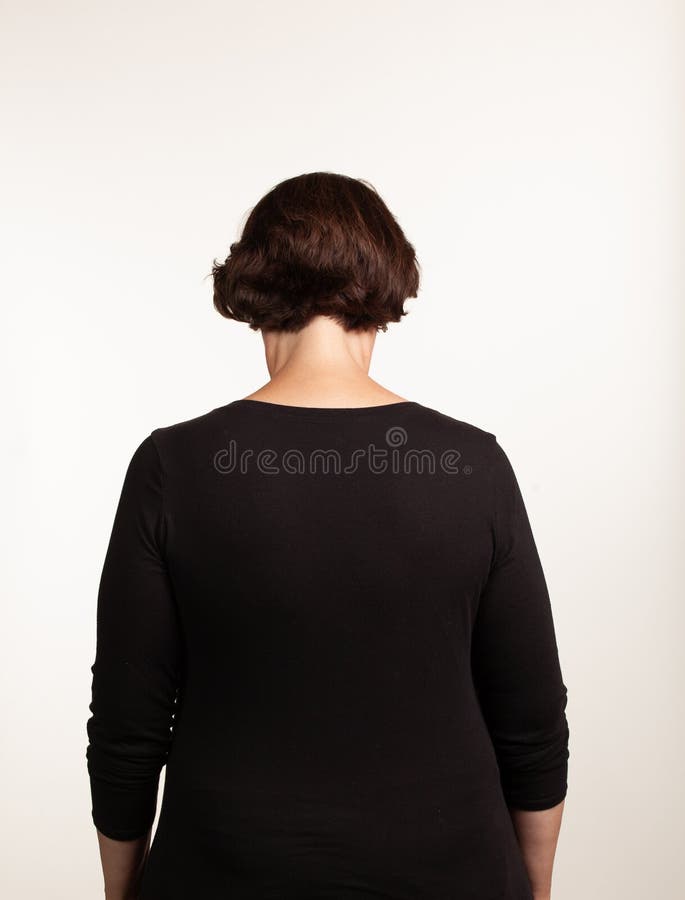 Sad Woman with Back To Camera and Head Down Stock Image - Image of ...