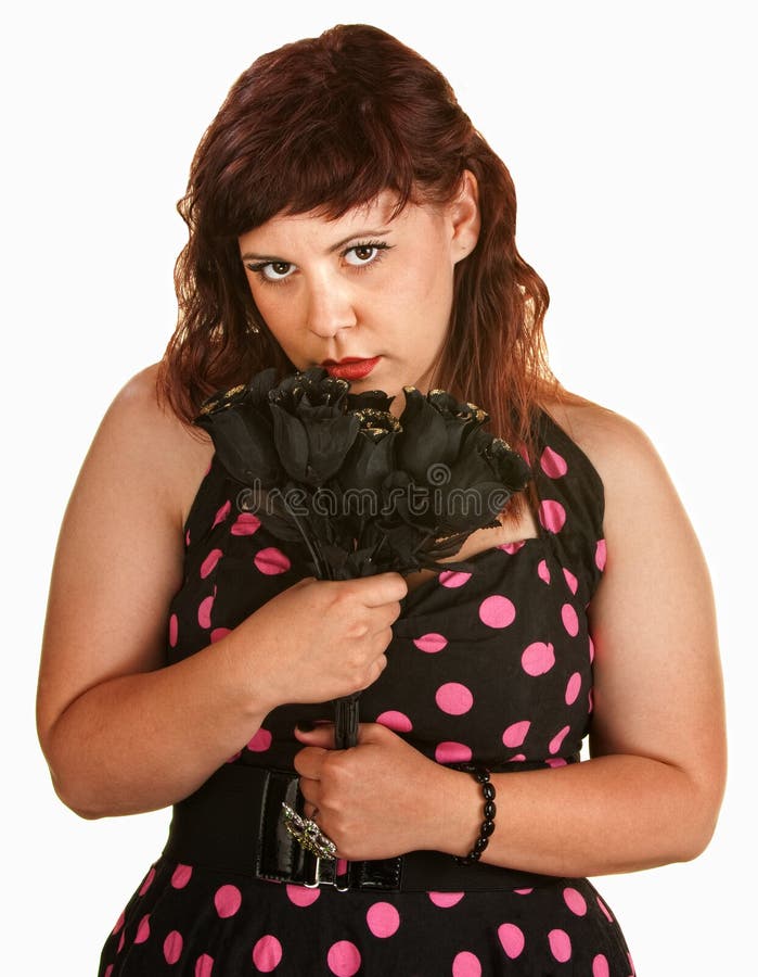 Sad Woman with Black Roses stock photo. Image of depressed - 25848158