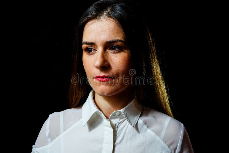 Sad woman stock image. Image of black, isolated, background - 83407623