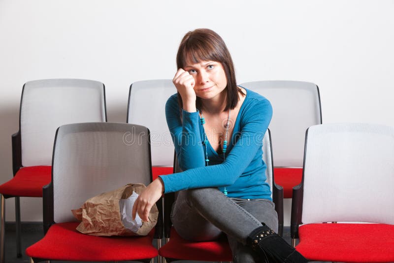 Sad Woman Crying with Hand on Cheek Stock Image - Image of casual ...