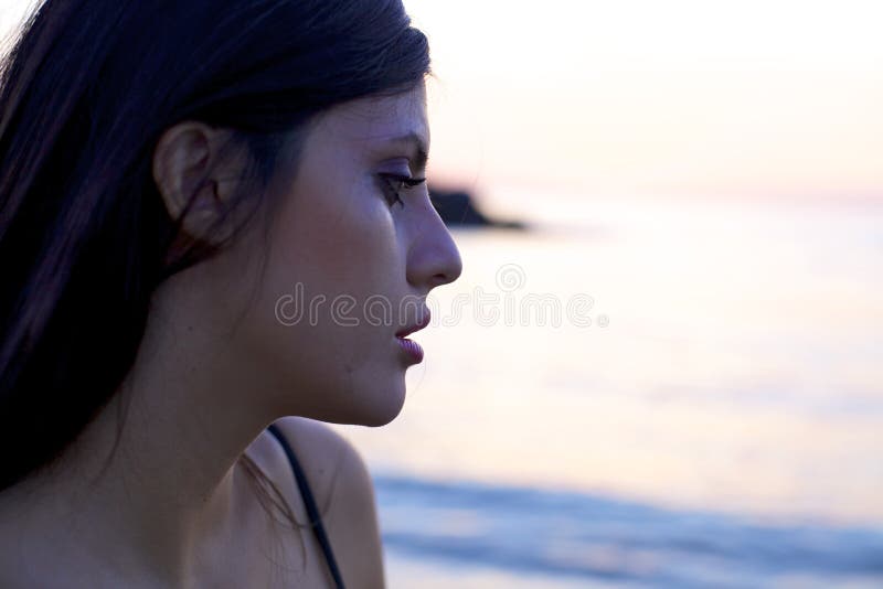 Sad Woman Crying during Sunset Stock Image - Image of hopelessness ...