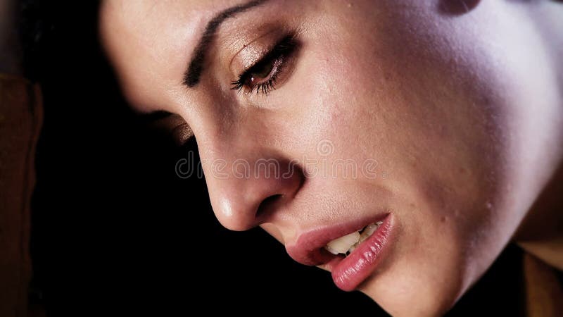 Sad Woman Crying Tears Falling Stock Footage - Video of adult, pain ...
