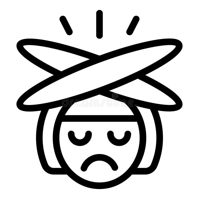 Sad Woman Feeling Dizzy with Objects Spinning Around Head Stock ...