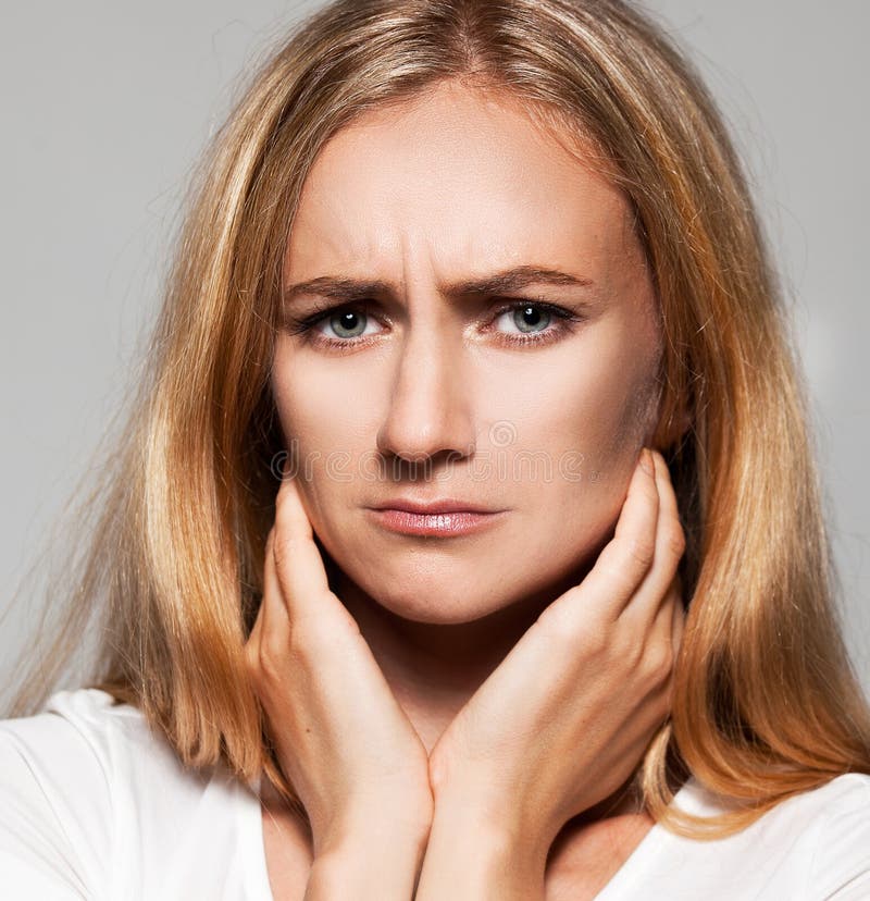 Sad woman stock image. Image of short, stress, expressing - 80100035