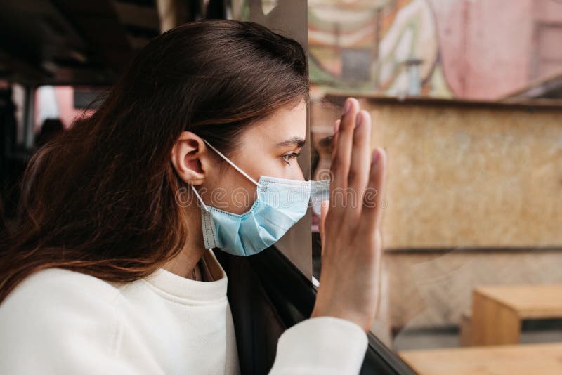 Sad Woman in Isolation at Home for Virus Outbreak or Hypochondria Stock ...