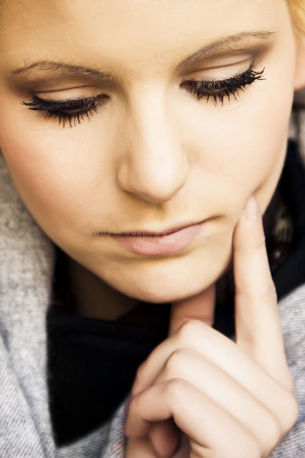 Sad woman portrait stock photo. Image of feeling, beautiful - 7697378