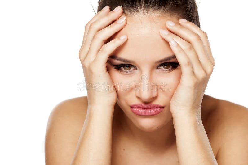 Sad woman stock image. Image of sadness, caucasian, alone - 65251919