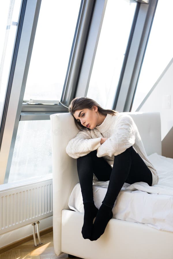 Sad woman sit stock photo. Image of person, feelings - 83139724