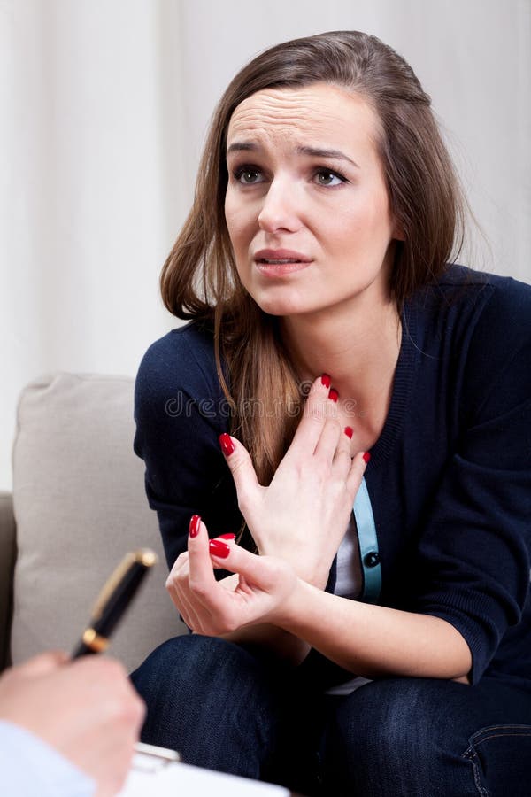 Sad Woman Talking with Therapist Stock Image - Image of problem ...