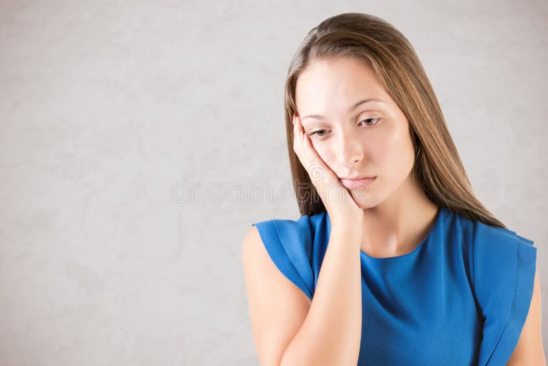 Sad Woman Thinking stock image. Image of head, person - 79570485